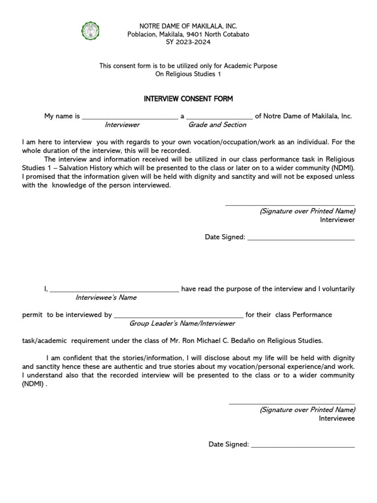 INTERVIEW CONSENT FORM (1) | PDF