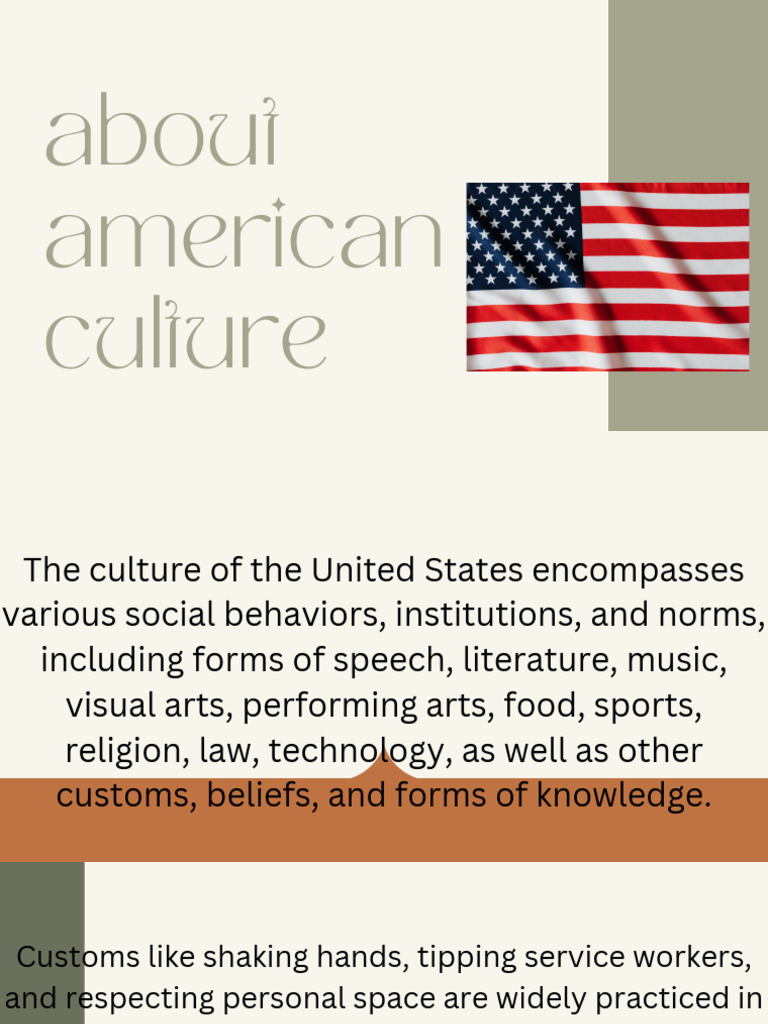 Overview of American Culture and Customs | PDF