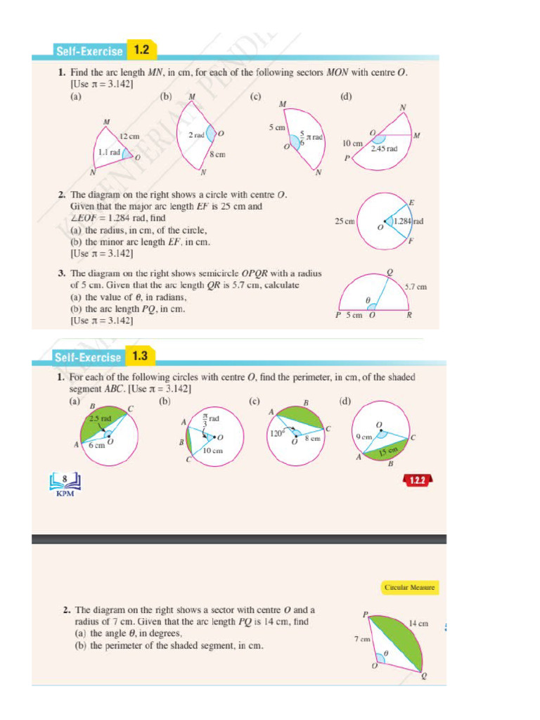 Addmath Bab 1 Circular Meausre Exercise | PDF