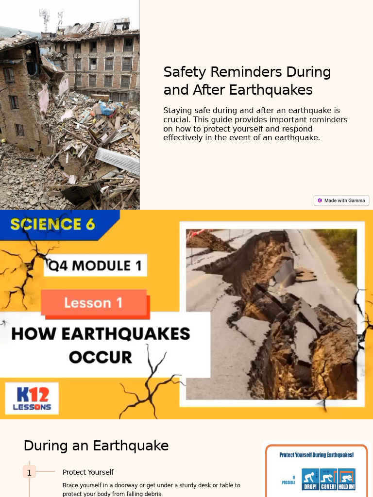 Safety Reminders During and After Earthquakes | PDF | Hazards ...