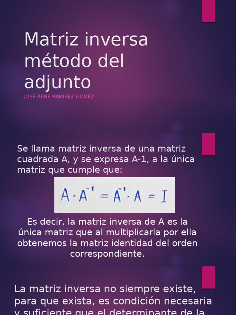 Cálculo de Matriz Inversa y Adjunta | PDF