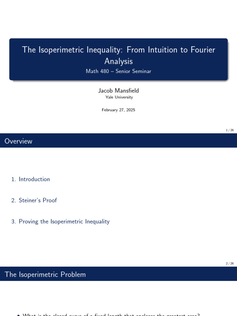 Isoperimetric Inequality Explained | PDF | Area | Fourier Series