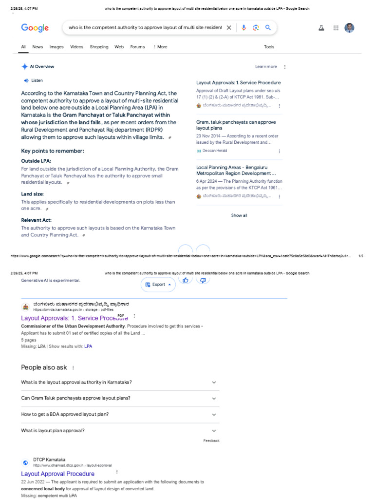 who is the competent authority to approve layout of multi site ...