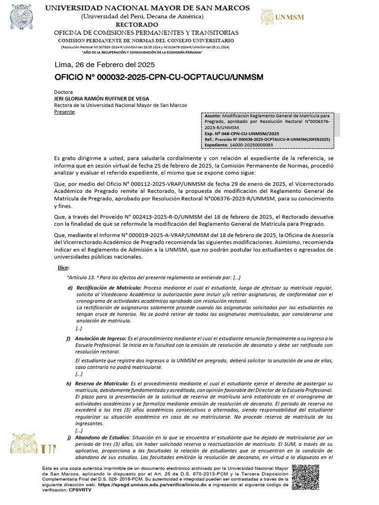 OFICIO-000032-2025-CPN-CU-OCPTAUCU_071536 | PDF | Regulación | Plan de estudios