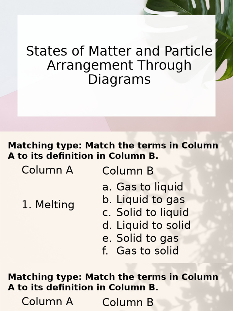 States of Matter: Matching Terms | PDF