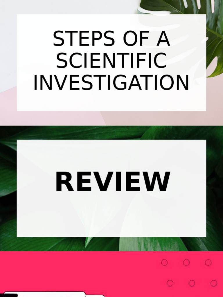 Steps of a Scientific Investigation | PDF