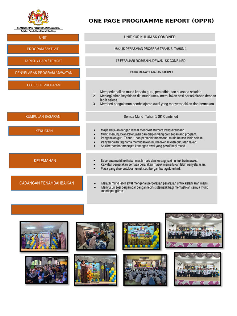 OPR MAJLIS PERASMIAN PROGRAM TRANSISI 2025 | PDF