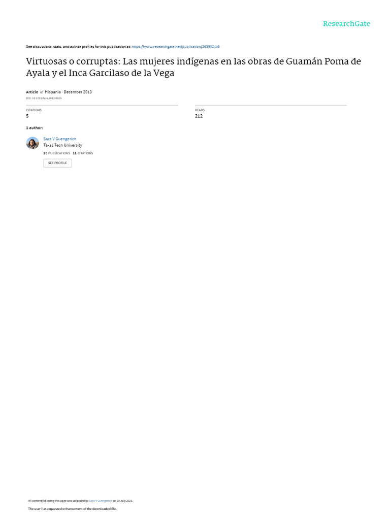 GUENGERICH Virtuosas o corruptas | PDF