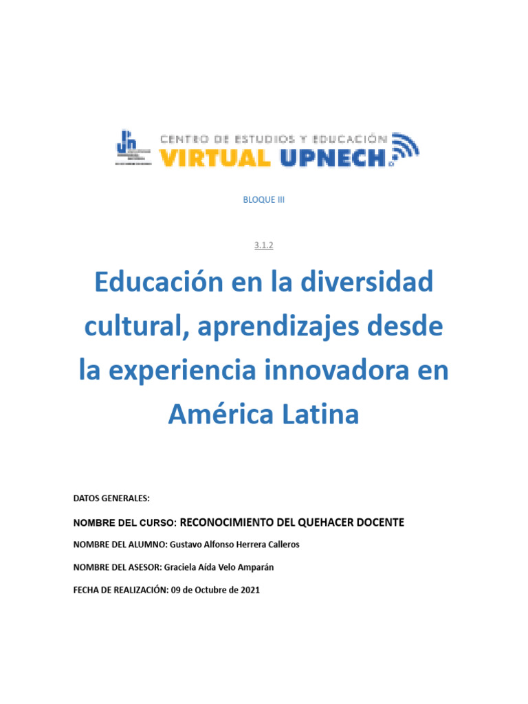 Educación en La Diversidad Cultural, Aprendizajes Desde La Experiencia ...
