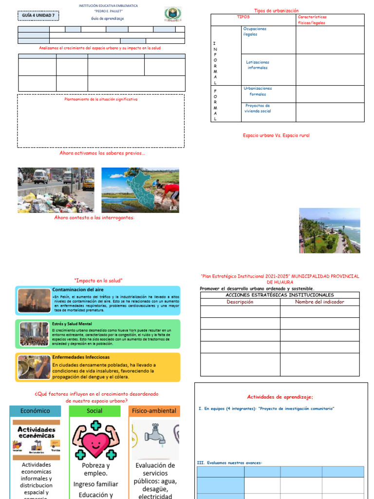 Guia 5 Unidad 6 CC - Ss. 5° | PDF | Área rural | Transporte