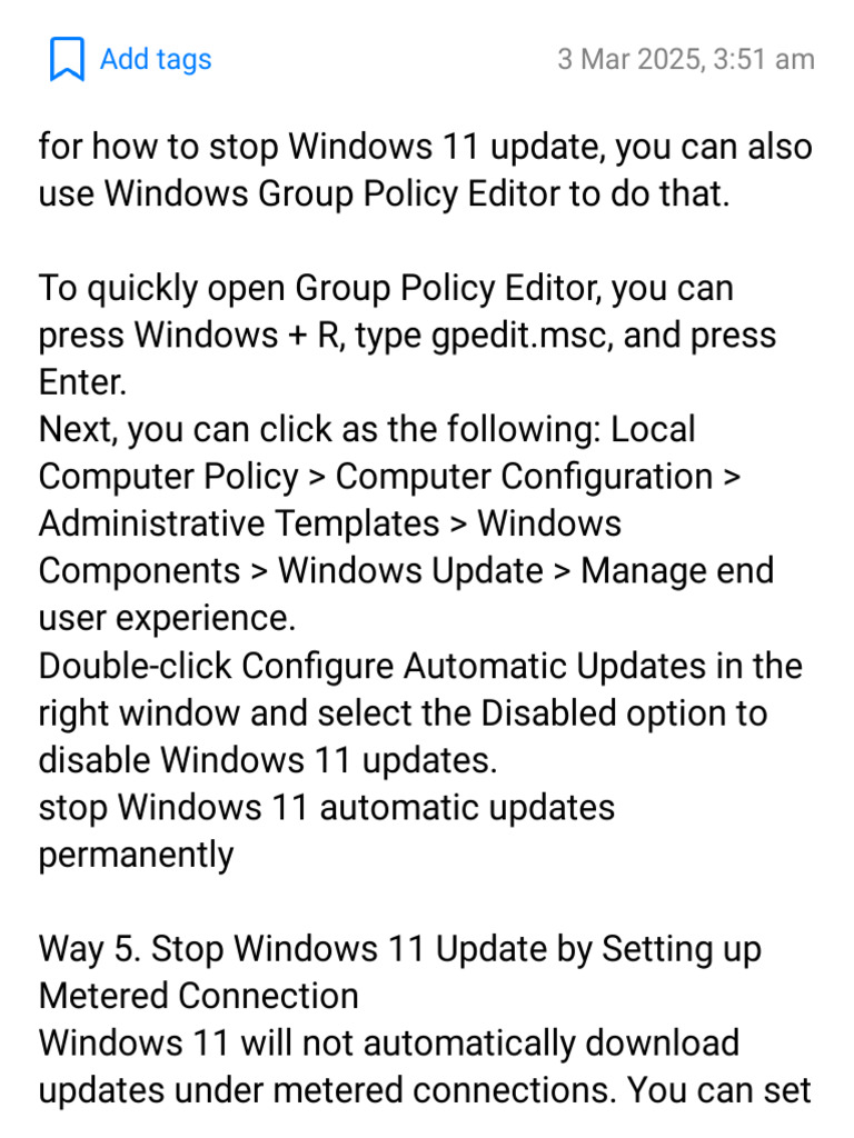How To Stop Automatic Updates in Windows 11 | PDF