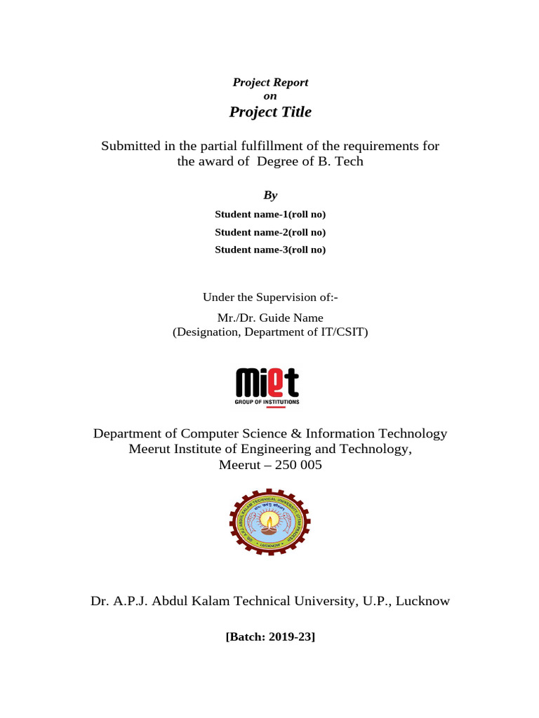 Project Report - Part 1 (2023-24) | PDF