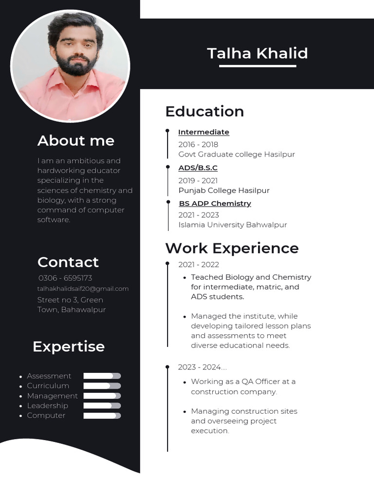 Black & White Modern Graphic Design CV Resume-1 | PDF