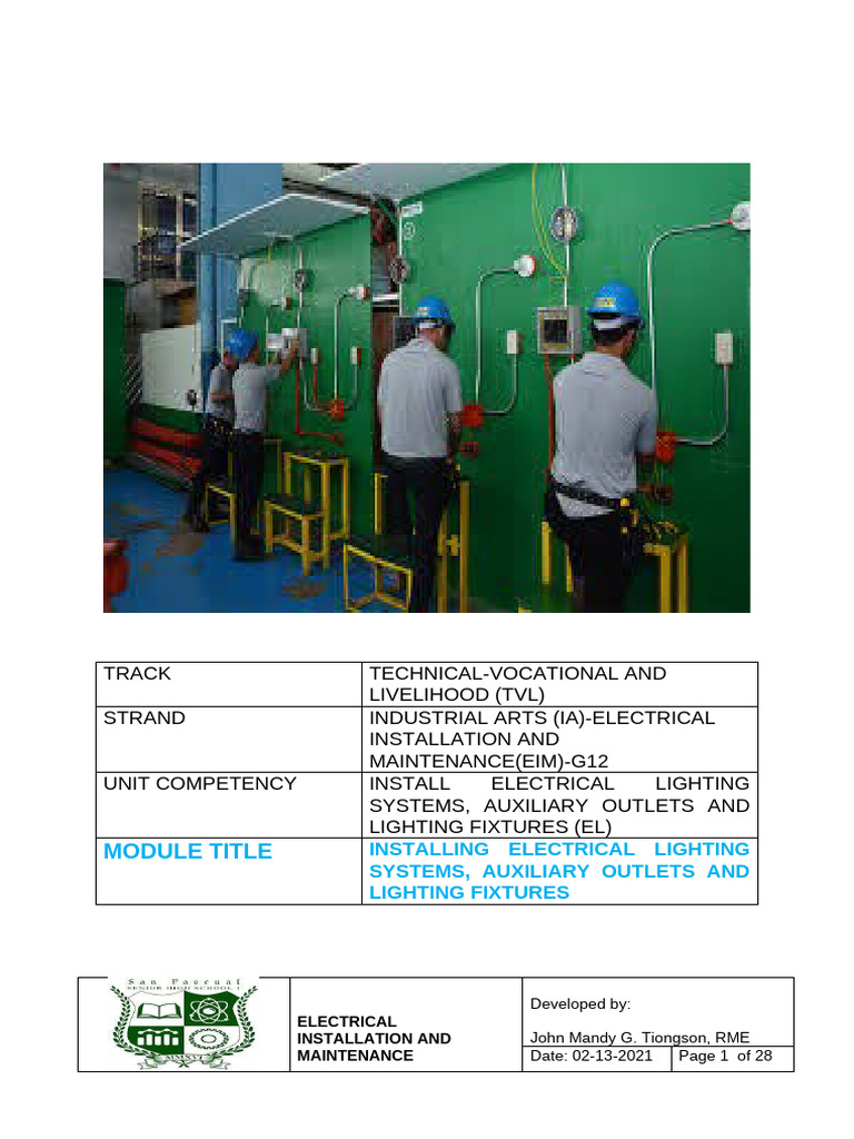 Install Electrical Lighting Systems Guide | PDF | Switch | Lighting