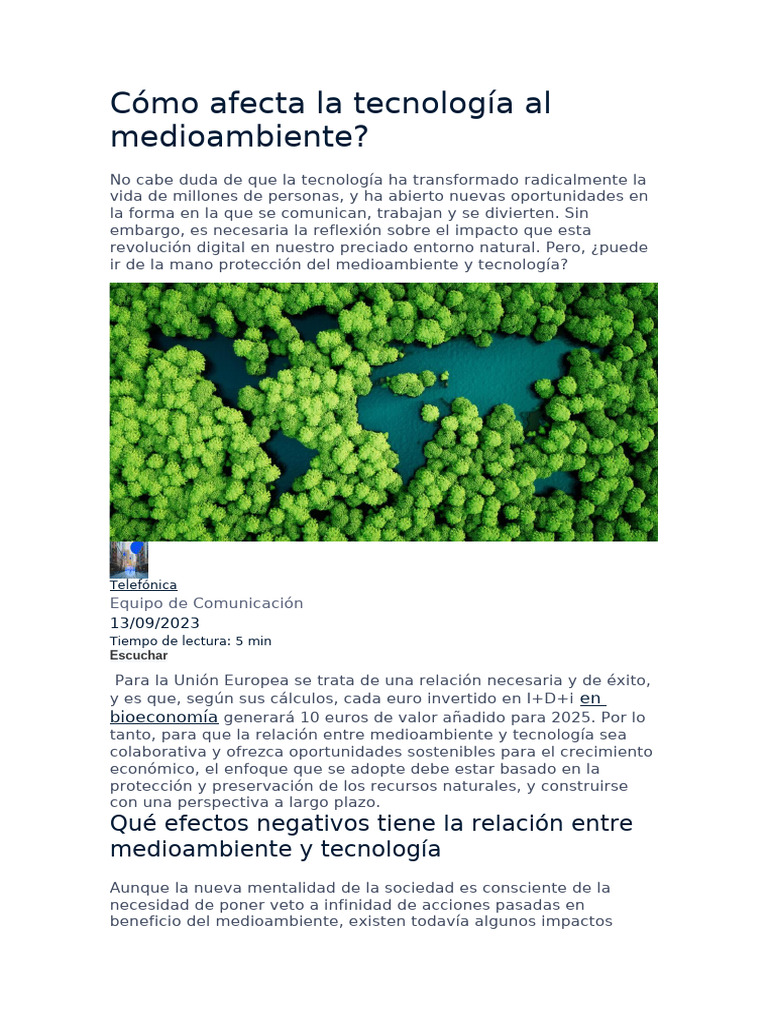 Impacto de la Tecnología en el Medioambiente | PDF | Residuos ...