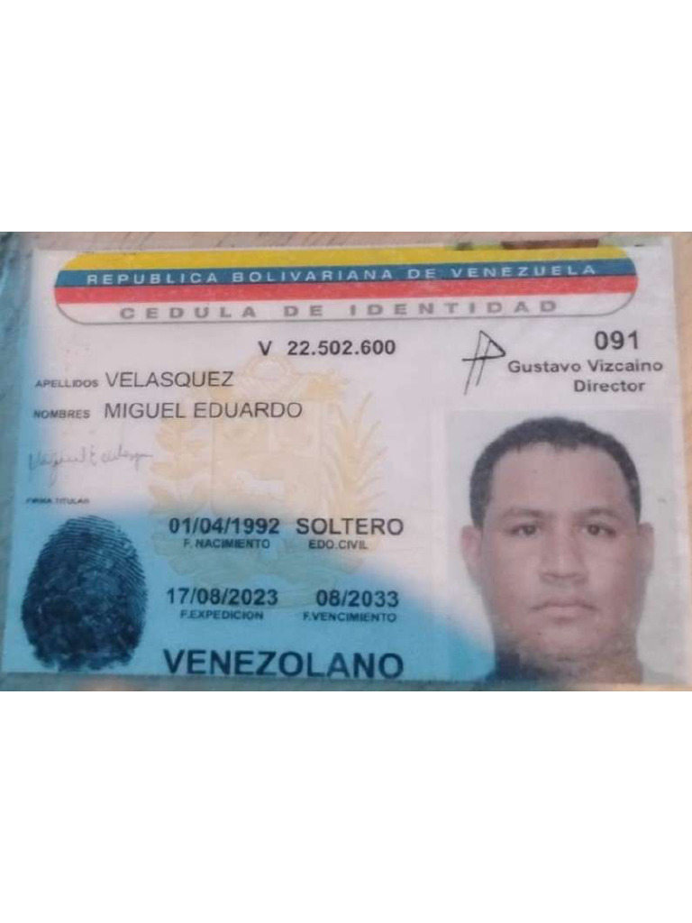 Cedula Miguel Velasquez | PDF