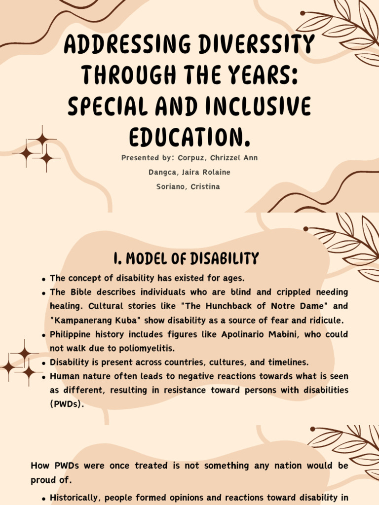 Addressing Diversit Through The Years Special and Inclusive Education ...