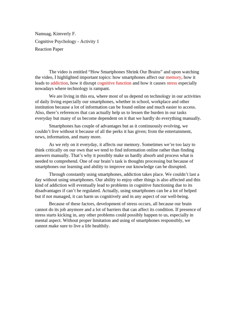 Namuag-Reaction-Paper-Act-1 | PDF