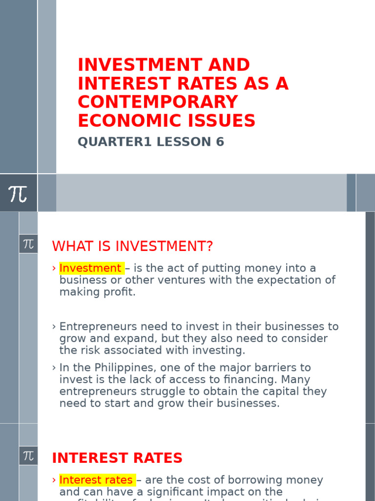Applied Economics Q1 Lesson 6 | PDF | Entrepreneurship | Interest