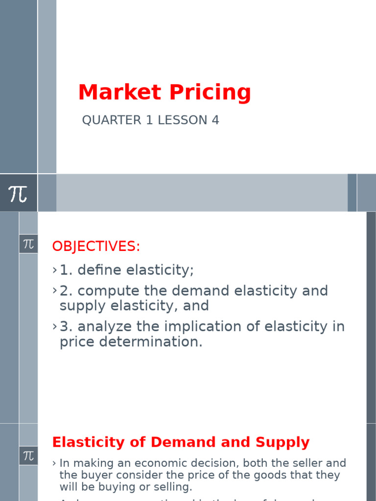 Applied Economics Q1 Lesson 4 | PDF | Elasticity (Economics) | Demand