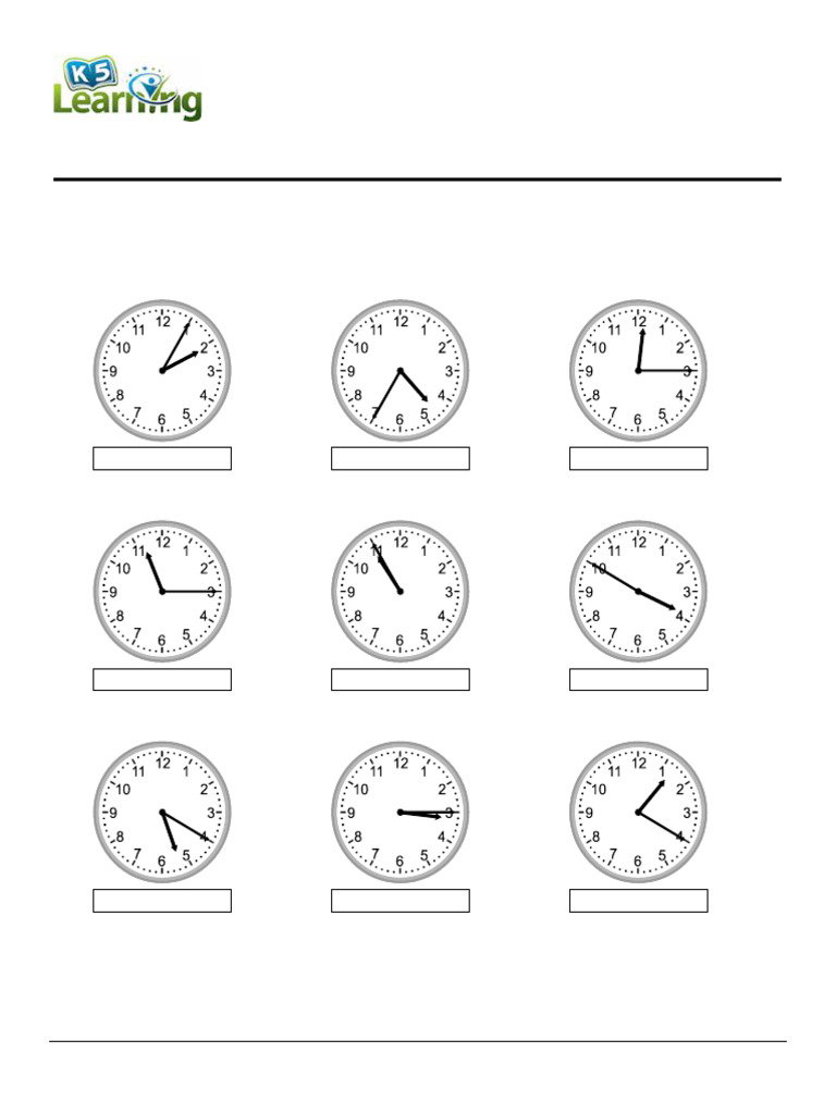 Telling Time Practice Pages | PDF