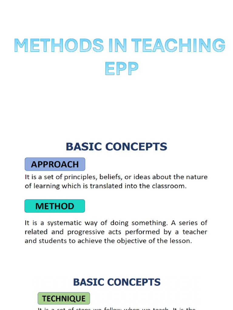 Methods in Teahching Epp | PDF | Lecture | Learning