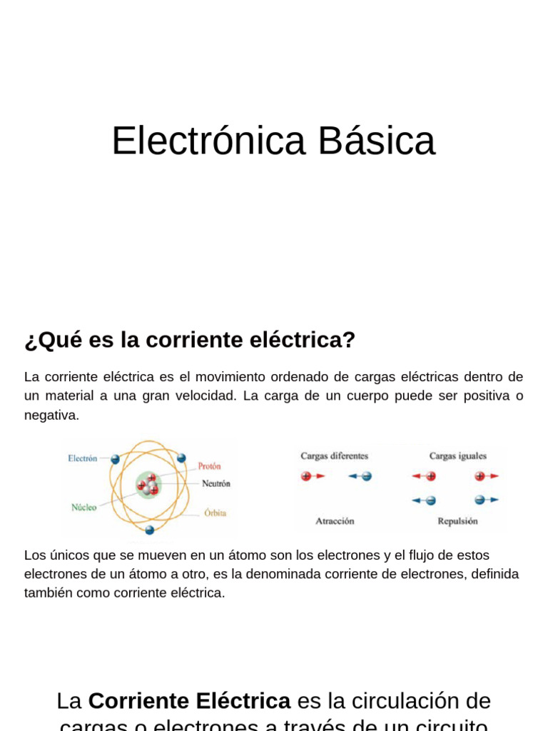 Electrónica Basica | PDF | Corriente eléctrica | voltaje