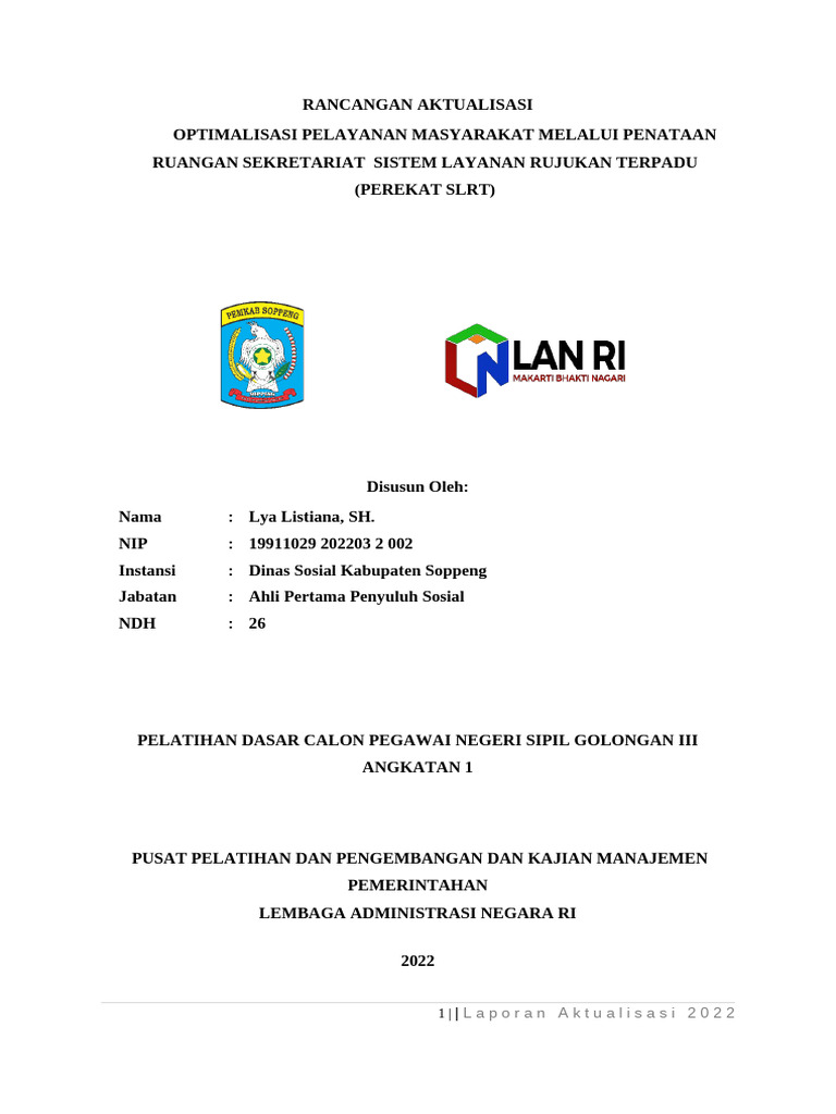 Rancangan Aktualisasi Lya Listiana | PDF