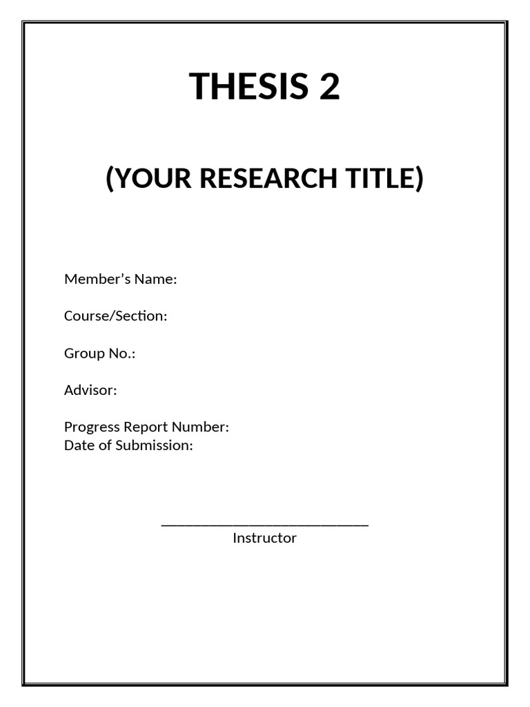Thesis Progress Report Template | PDF