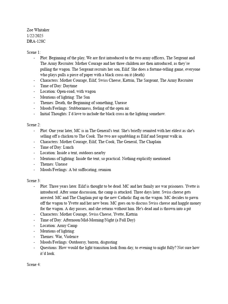 Mother Courage: Themes and Insights | PDF