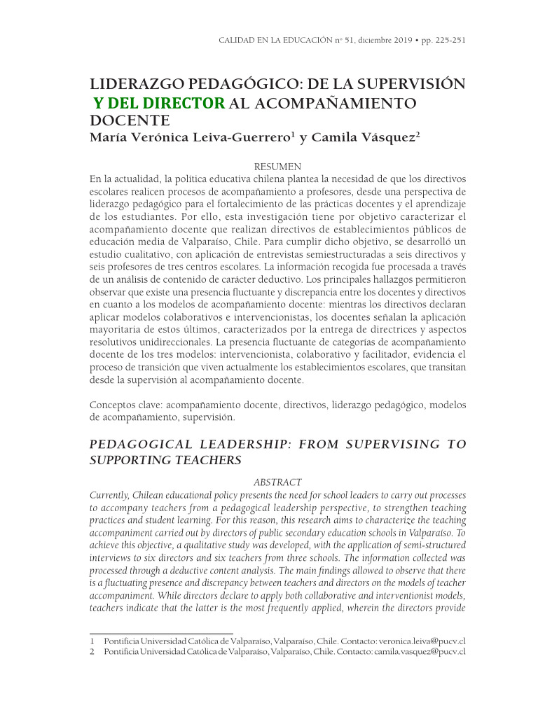 Liderazgo Pedagogico de La Supervision Al Acompana | PDF | Maestros | Enseñando