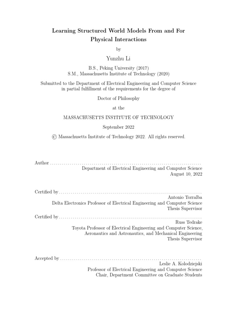 Li Liyunzhu PHD EECS 2022 Thesis | PDF | Perception | Deep Learning