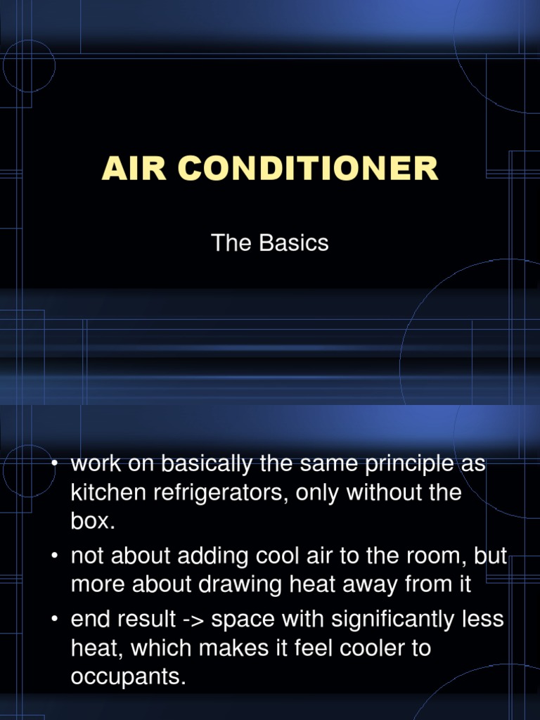 Air Conditioner: The Basics | PDF | Air Conditioning | Atmospheric ...