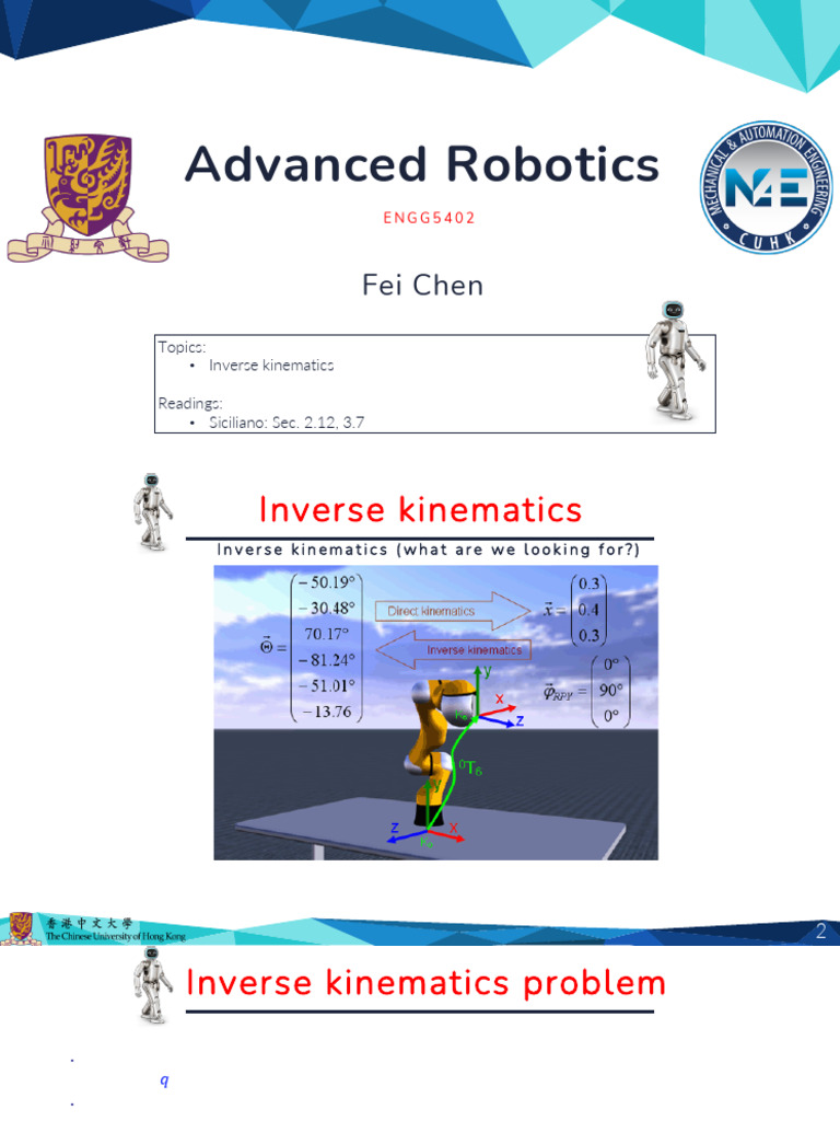 ENGG5402 L5 Inverse Kinematics Lecture | PDF | Numerical Analysis ...