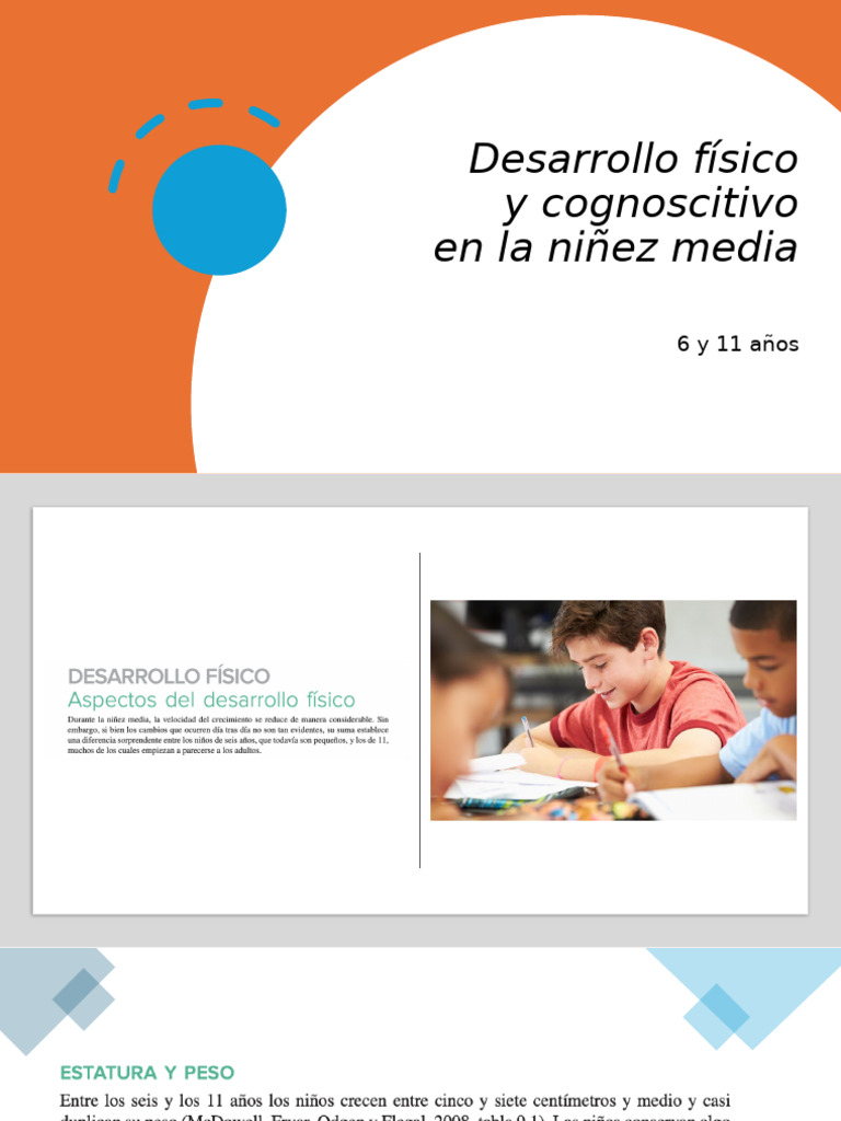 Desarrollo físico y cognoscitivo en la niñez media | PDF