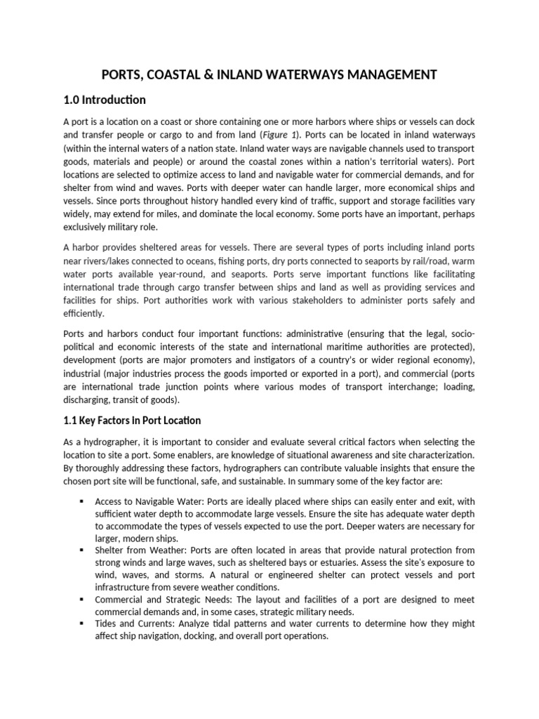 Lecture 8 Year 3-Ports, Coastal and Inland Waterways Management | PDF ...