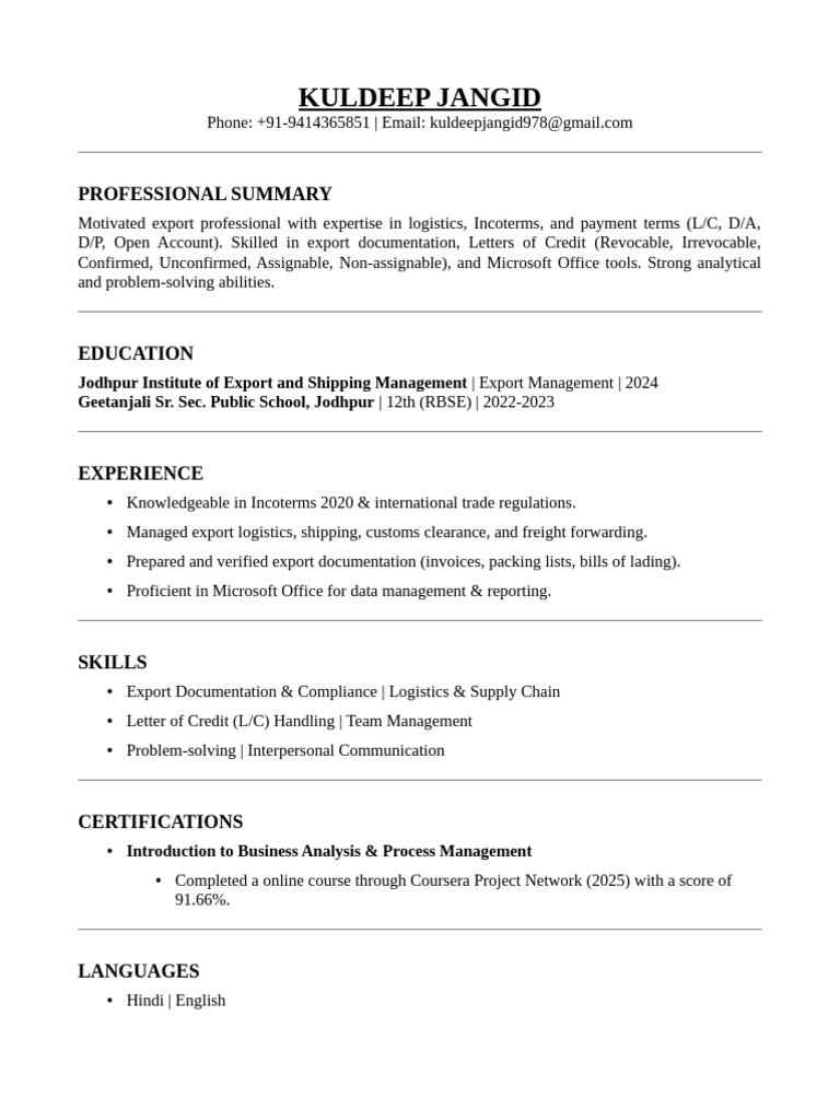 Kuldeep Resume-1 | PDF