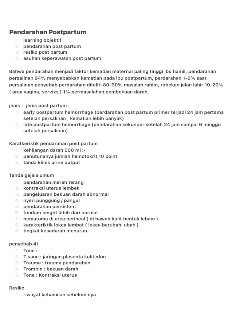 Pendarahan Postpartum Rimba | PDF