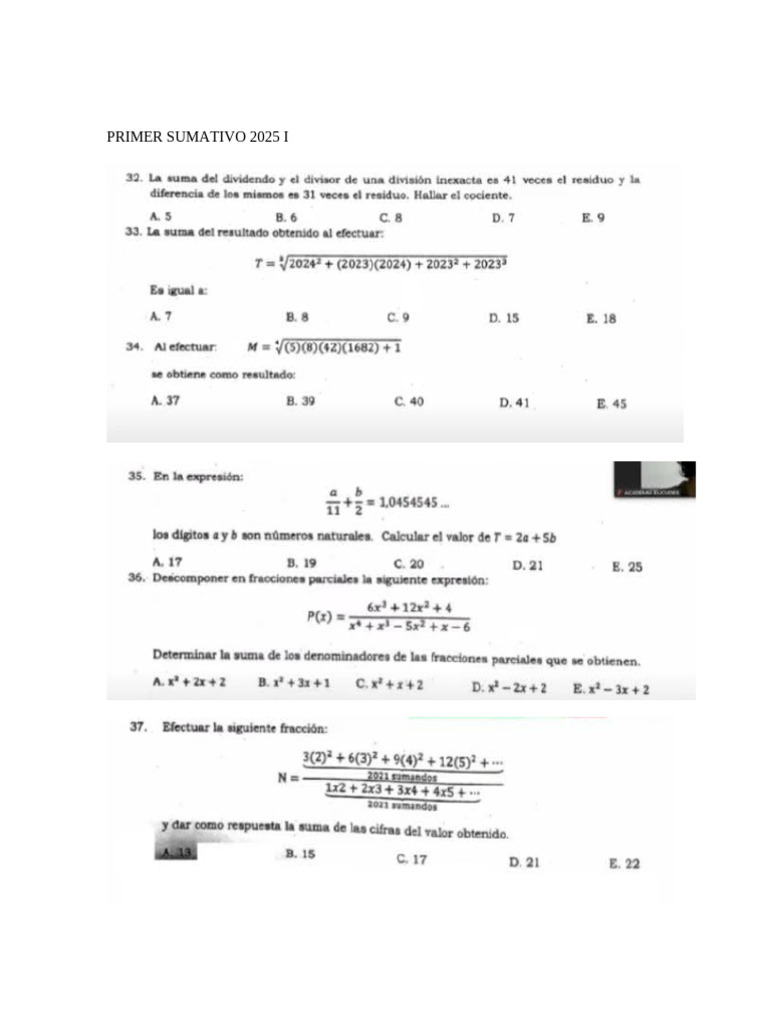 Primer Sumativo 2025 I | PDF