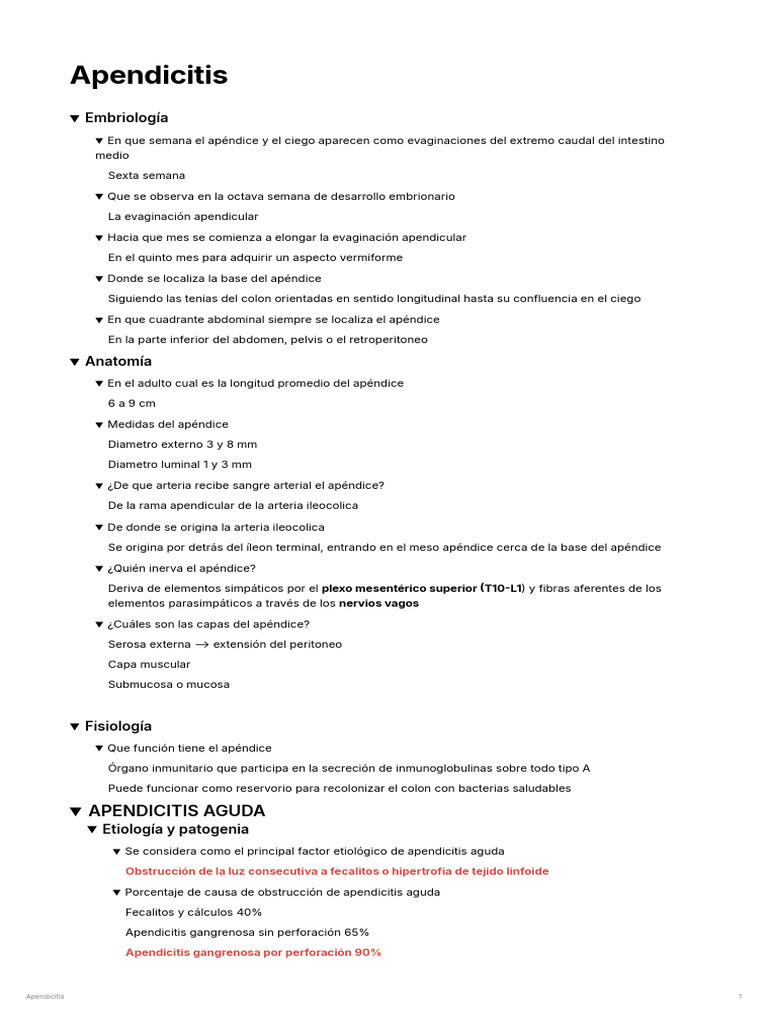 Apendicitis: Anatomía y Clínica | PDF | Abdomen | Especialidades Medicas