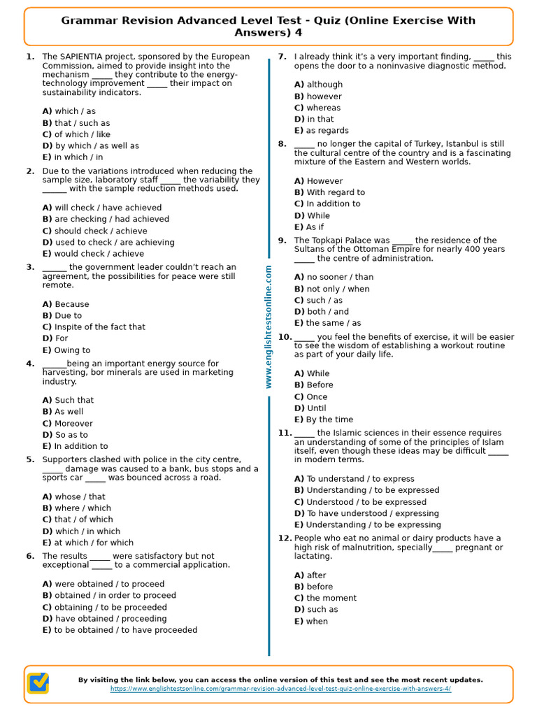 364_grammar-revision-advanced-level-test-quiz-online-exercise-with ...