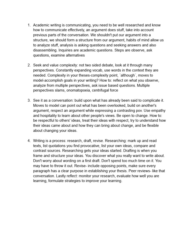 What Is Academic Writing Notes | PDF