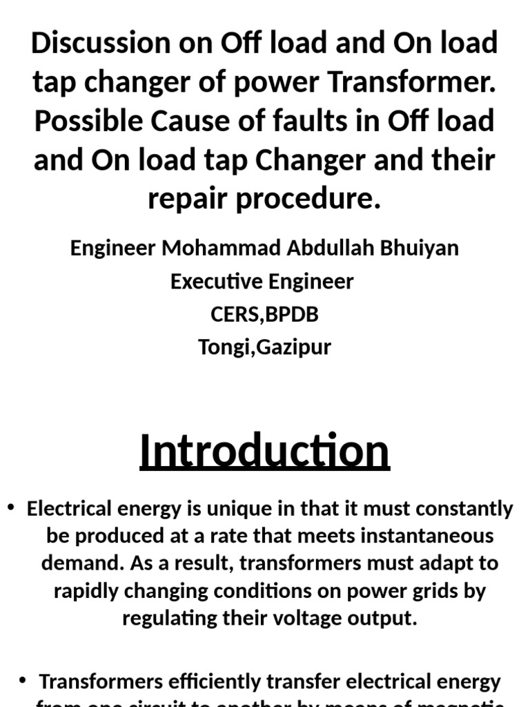 Off Load and On Load Tap Changer | PDF | Transformer | Electromagnetism