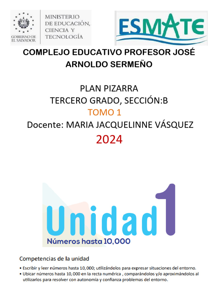 Plan de Matemáticas para Tercero Grado | PDF | Aritmética | Matemática ...