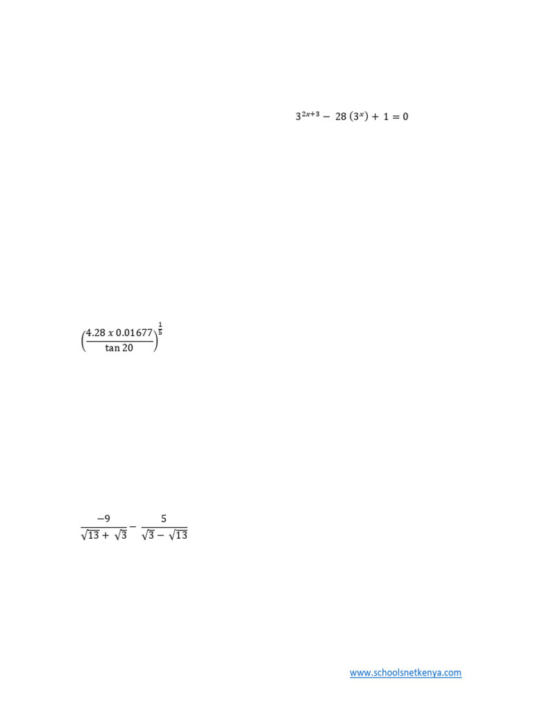 Kcse Prediction Mathematics Paper 2 2020 | PDF | Circle | Square Root