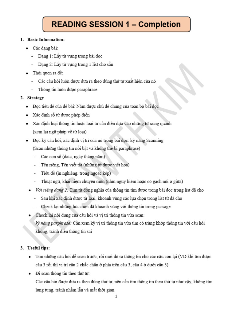 Reading S1 - Handout | PDF