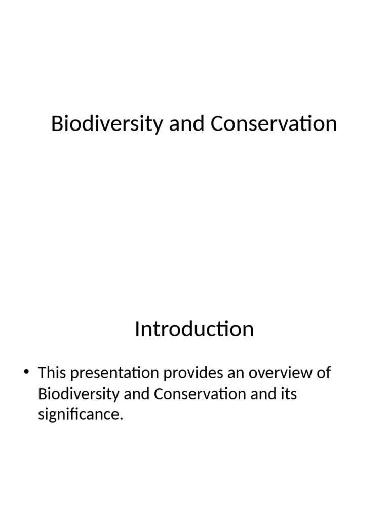 Importance of Biodiversity Conservation | PDF