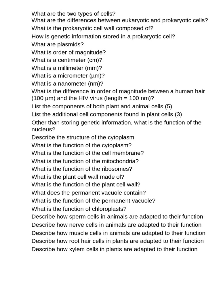 What Are The Two Types of Cells | PDF | Cell (Biology) | Prokaryote