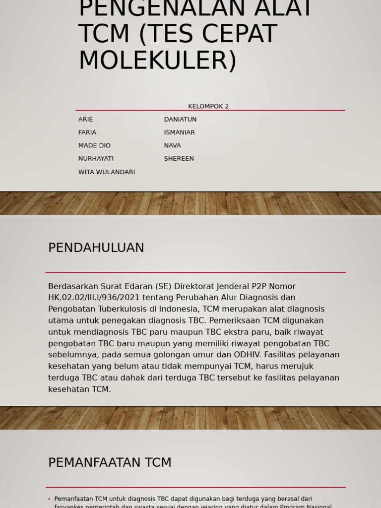 Pengenalan Alat TCM (Tes Cepat Molekuler) | PDF