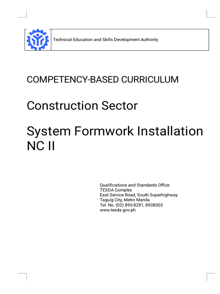 CBC System Formwork Instalation NC II | PDF | Educational Assessment ...